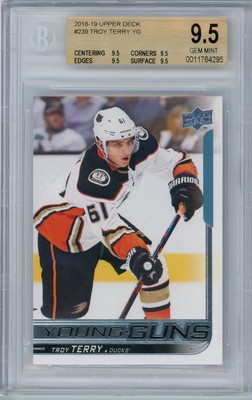 Troy Terry 2018-19 Upper Deck UD YG Young Guns 239 Rookie RC BGS 9.5 ...