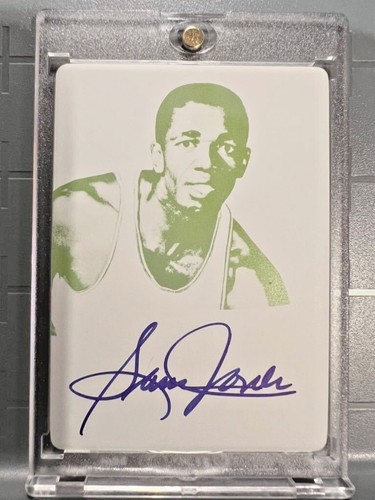 Sam Jones Auto 1/1 Autograph 2012-13 Leaf Metal Yellow Plate Basketball ...