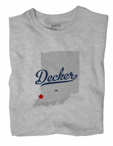 Decker Indiana IN T-Shirt MAP | eBay