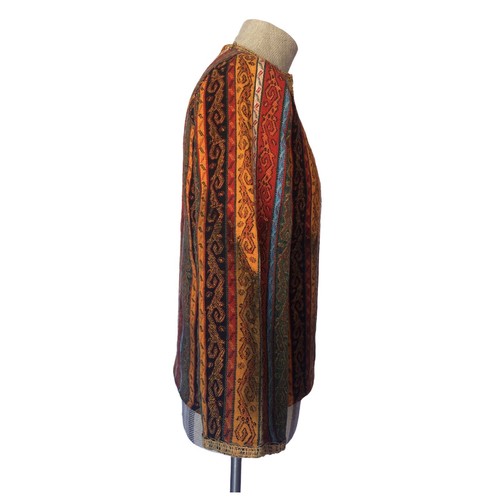 Vintage sweater Turkish Hand Knit Mercerized COTTON Multi Color Tunic ...