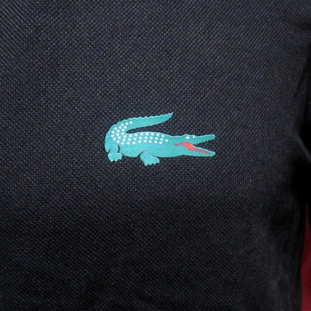 LACOSTE printed bigger logo Crocodile black polo shir… - Gem