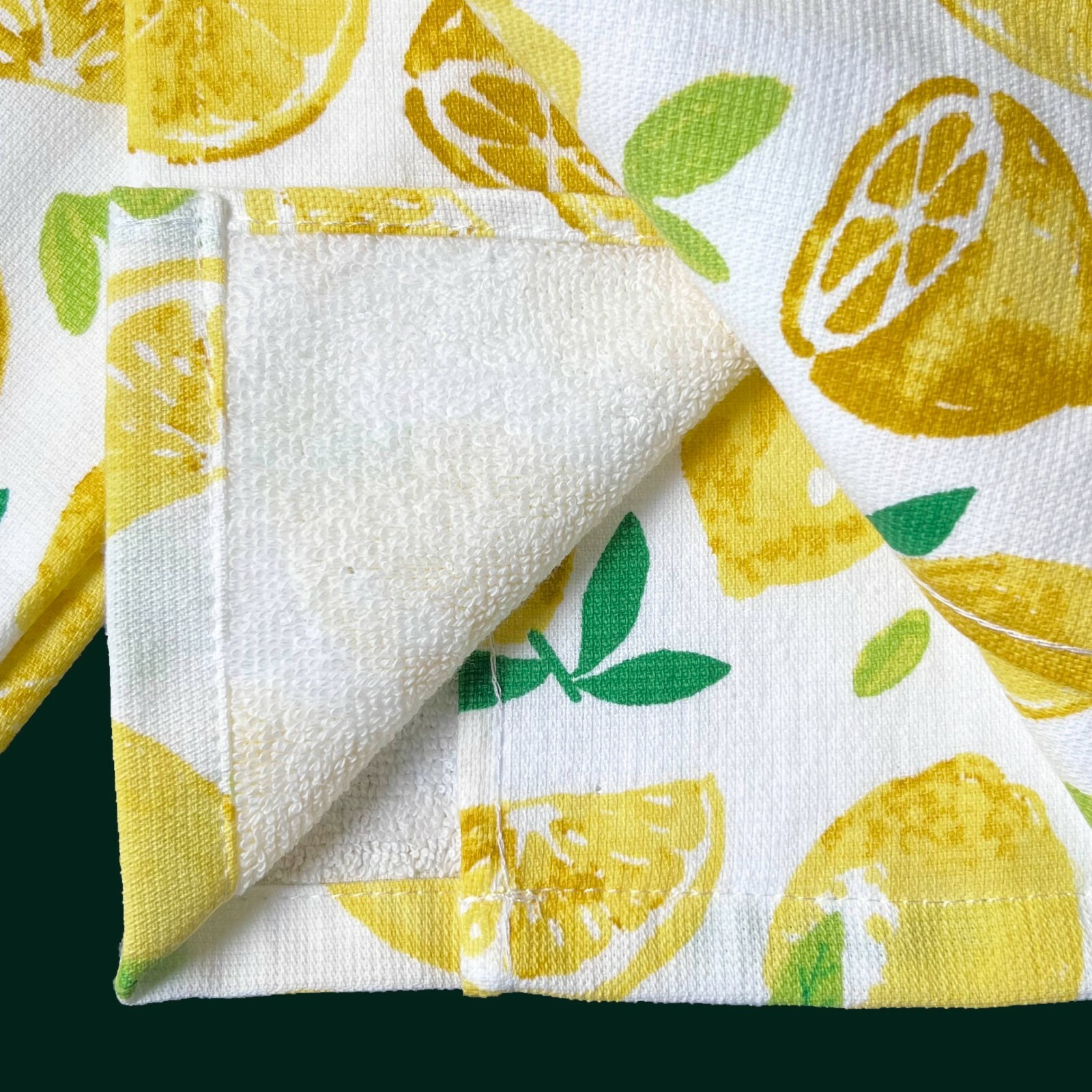 2-PK New Deborah Connolly Reverse Terry Kitchen Towels SQUEEZE THE DAY ...