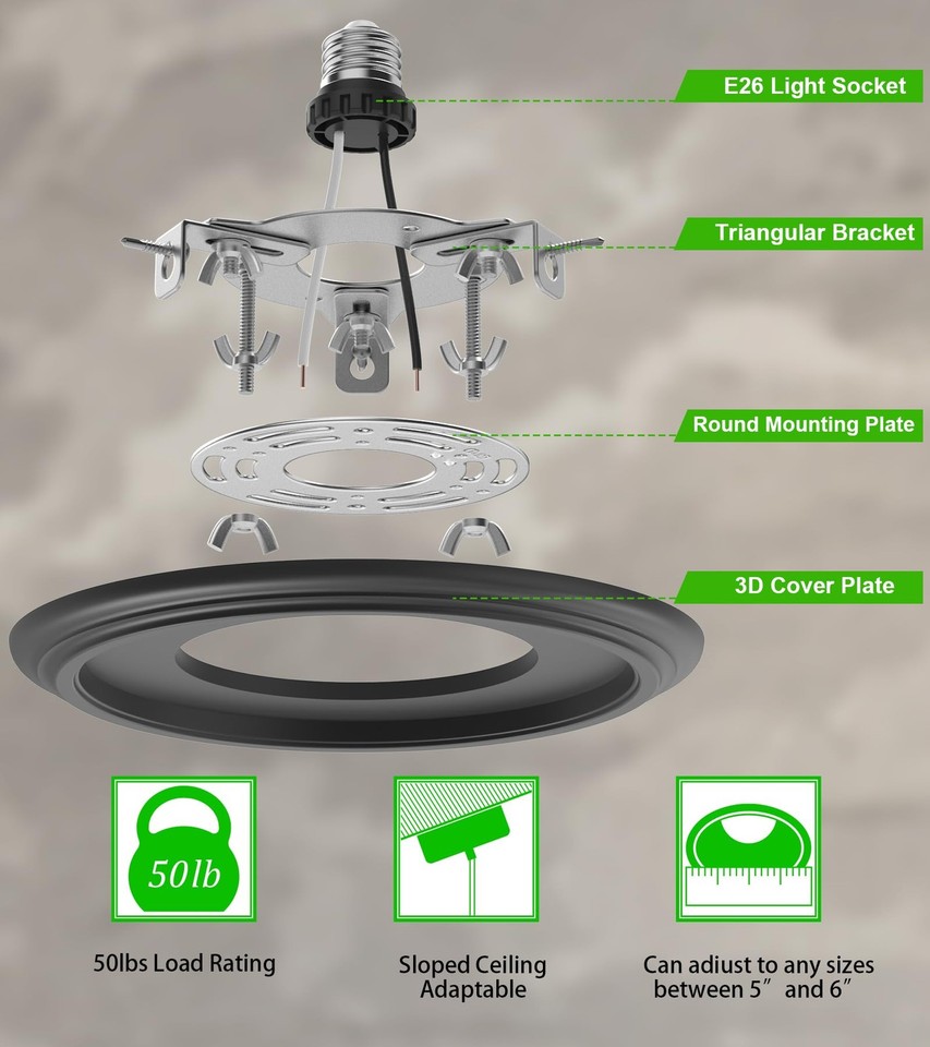5" and 6" Recessed Can Light Conversion Kit, Light Fixture Upgrade ...