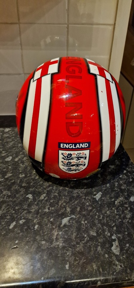 HJC Motorcycle Helmet England Print Red White Mens Size M | eBay UK