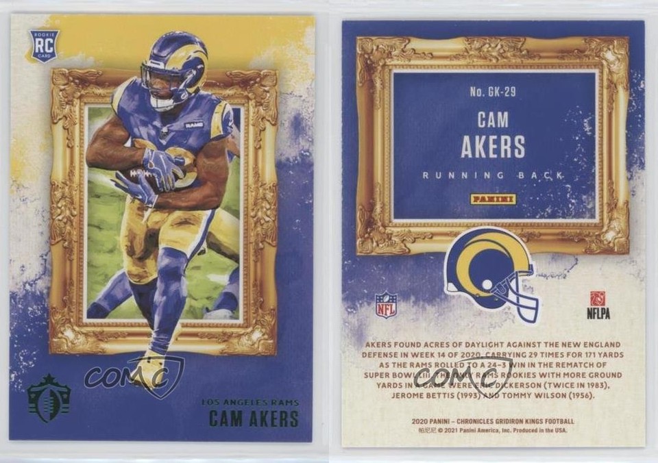 2020 Panini Chronicles Gridiron Kings Green Cam Akers #GK-29 Rookie RC ...