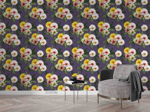 3D Flower Flora Pattern Wallpaper Wall Murals Removable Wallpaper ...