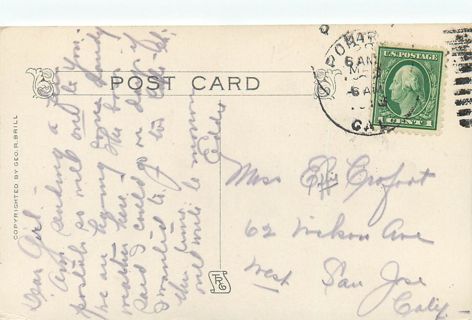 Signed Artist Postcard Brill Gink Anthropomorphic Egg Person Sees Boat ...