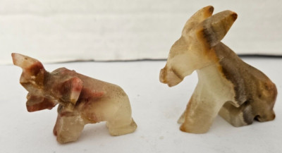 Marble Onyx Stone Burro Mule Donkey & Elephant Hand Carved Figurines | eBay