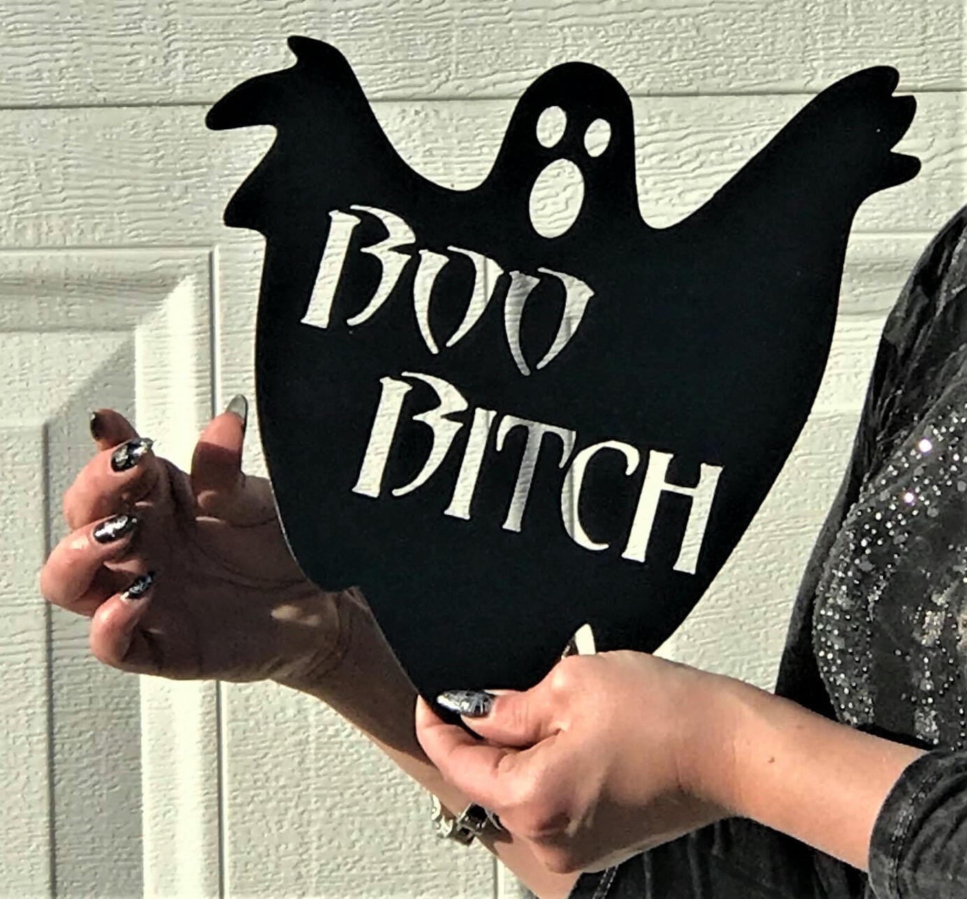 Boo Bitch Ghost Halloween Decor Metal Wall Art Plasma Cut color options ...