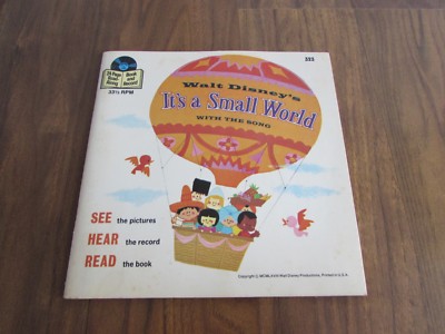 Walt Disney Its a Small World Book and 33 1/3 RPM Record 7.25 x 7.25 ...