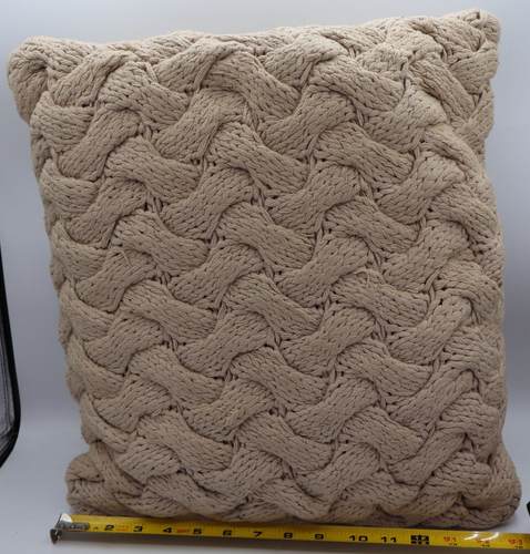 Cable Knit Throw Pillow Beige 15x15 Inch Square Decorative Used | eBay