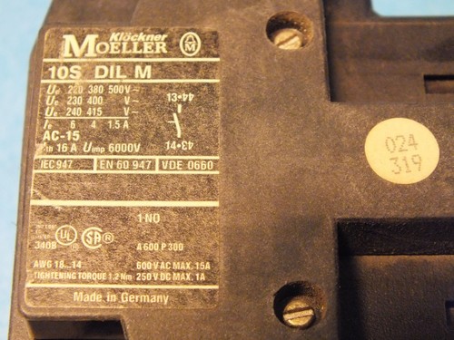 KLOCKNER MOELLER 10S DIL M & DIL0AM (DILOAM) 3P 230V 50Hz | eBay