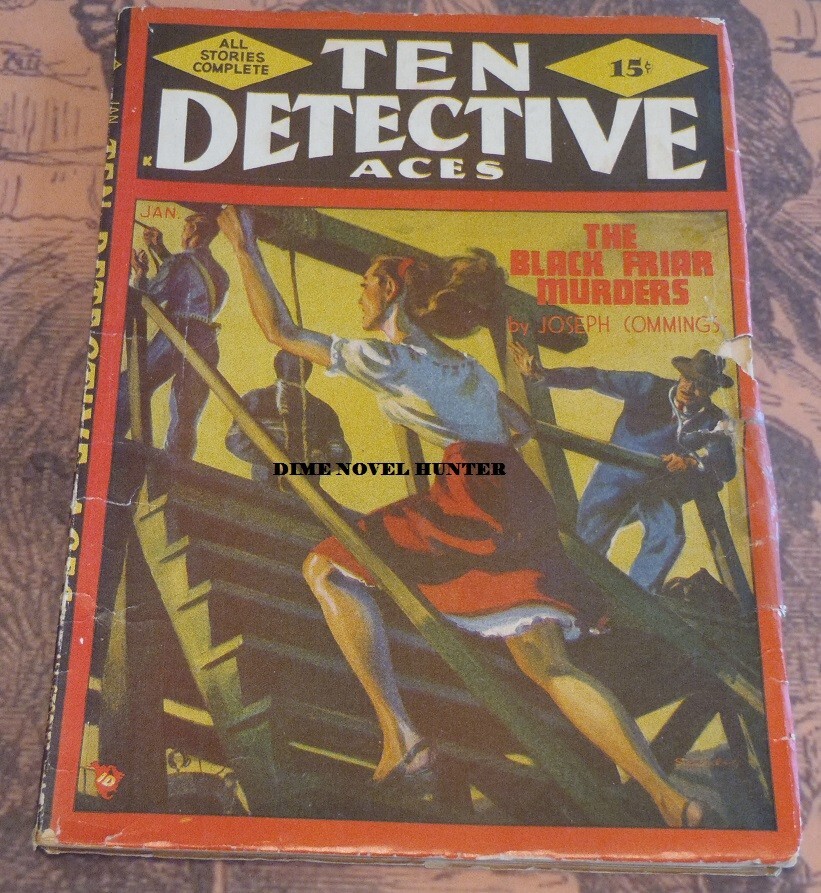 LYNCHING HANGING SCAFFOLD SAUNDERS COVER TEN ACES DETECTIVE 1948 PULP ...
