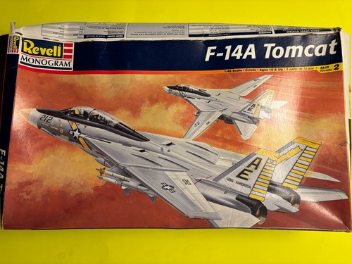 F-14A TOMCAT JET FIGHTER AIRPLANE MODEL KIT REVELL 1/48 SCALE COOL LOOK ...