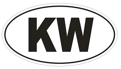 KW Kuwait Country Code Oval Bumper Sticker or Helmet Sticker D1040 | eBay