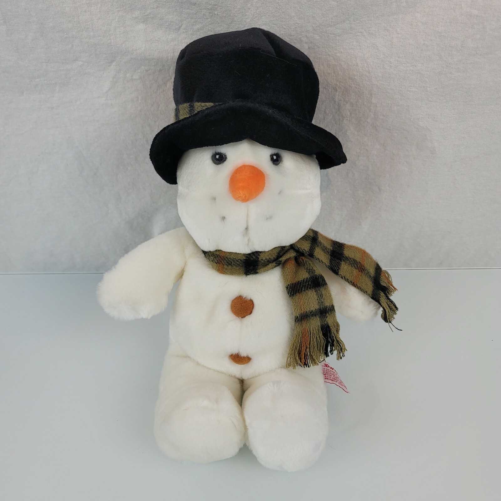 Russ Berrie SNOWFLAKE Snowman Plush Bean Bag Christmas Stuffed Toy 16 ...