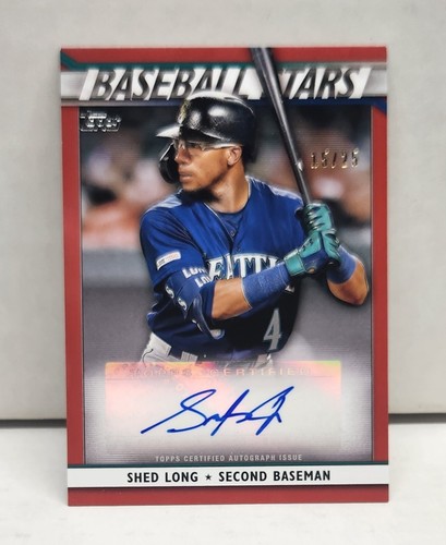 SHED LONG 2020 Topps Stars RED ~ Mariners ~ AUTO #'d /25 | eBay