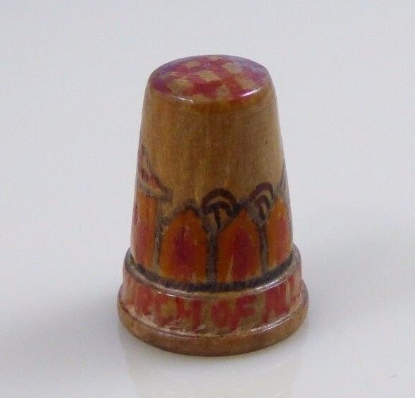 Vintage Israel Wooden Sewing Thimble Church of All Nations Hand Painted ...