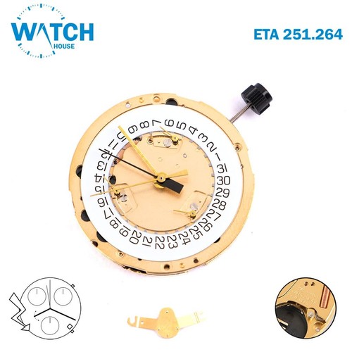 ETA 251.264 Swiss Chronograph Movement Replacement for 251.262 – White ...