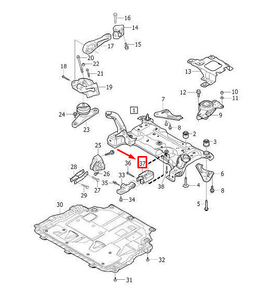 VOLVO V40 Gearbox Lower Mount Torque Arm 31359652 1.5i 112kw 2017 for ...