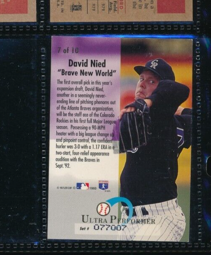 1993 Fleer Ultra #7 David Nied Colorado Rockies Signed Autograph (CS90 ...