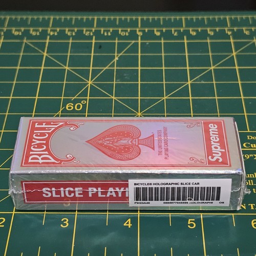 New Supreme Box Logo Bicycle Holographic Slice Mini Playing Cards FW23 ...