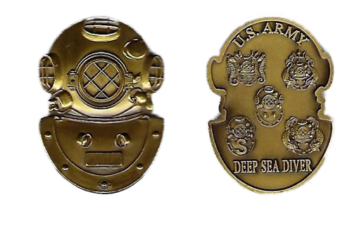 Army Deep Sea Diver Mark V Helmet Challenge Coin Scuba Salvage Hardhat ...