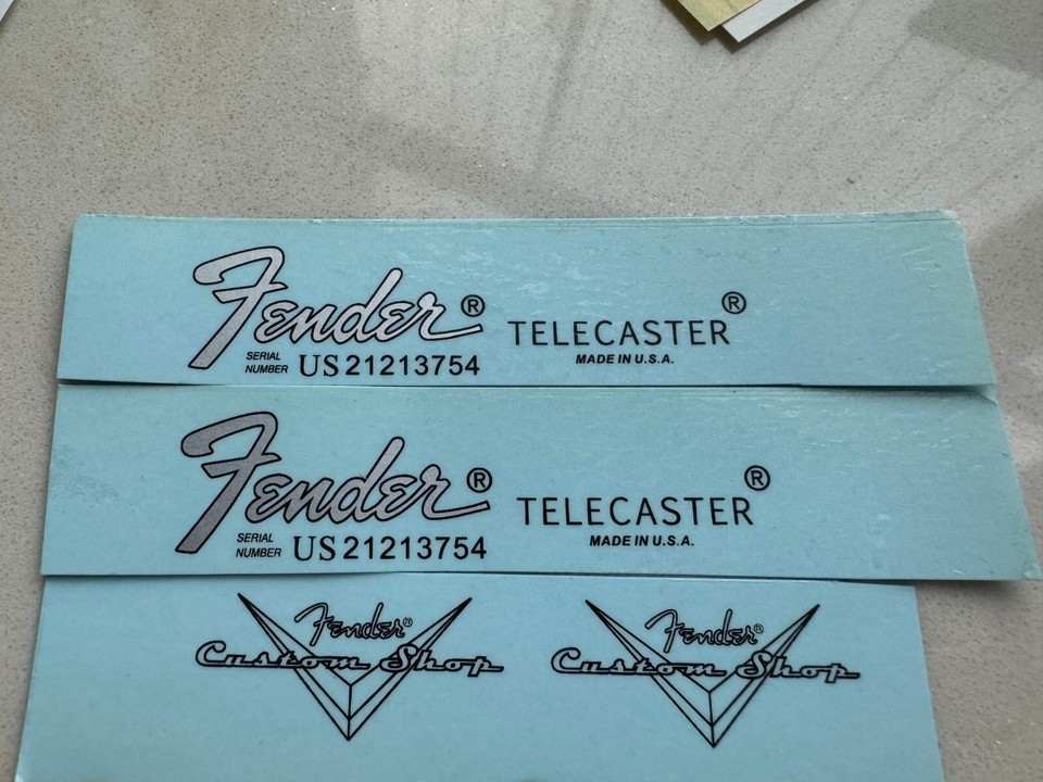 3Pcs US FENDER TELECASTER Custom Shop Guitar Waterslide Transfer ...