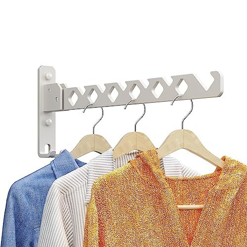 Retractable Folding Wall Clothes Hanger Collapsible Laundry Hanging ...