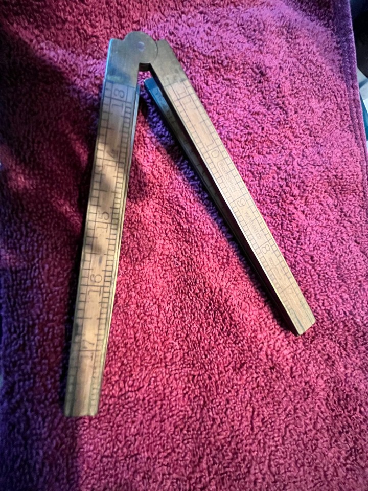 Vintage Craftsman "Warranted Boxwood" Brass Bound 24" Ruler | eBay