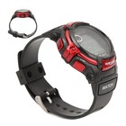 (Red) Sports Watch Digital LCD Electronic Luminous Mens Outdoor Sports ...