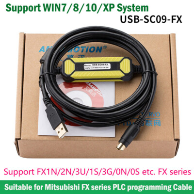 FX1N/FX2N/FX1S/FX3U series plc programming cable data download line usb ...