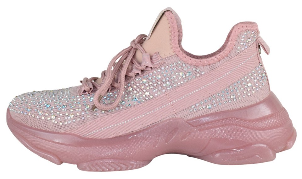 La Sheelah Platform Sneakers Walking Running Shoes Rhinestone Bling ...