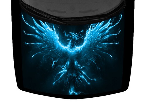 Cyan Phoenix Burning bird Truck Hood Wrap Vinyl Car Graphic Decal | eBay