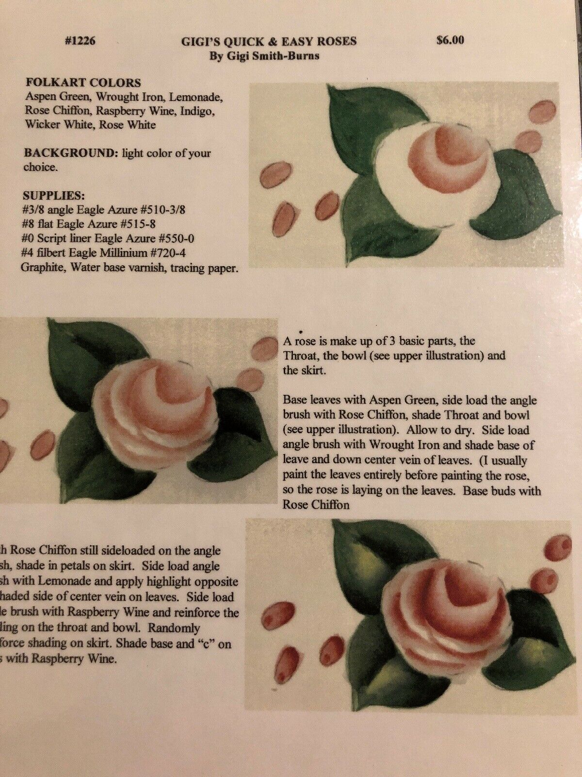 Laminated Reference Guide - Gigi's Quick and Easy Roses by Gigi Smith ...