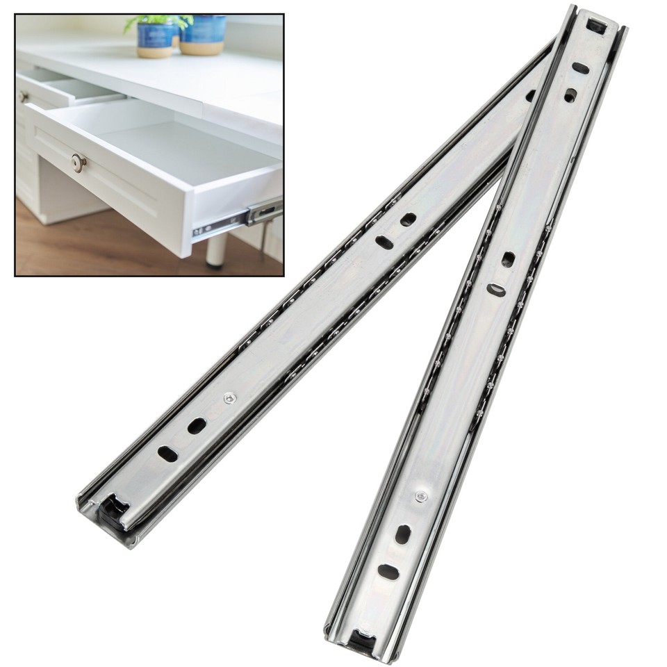 27mm BALL BEARING DRAWER RUNNERS/SLIDES Cabinet 250mm-500mm Partial ...