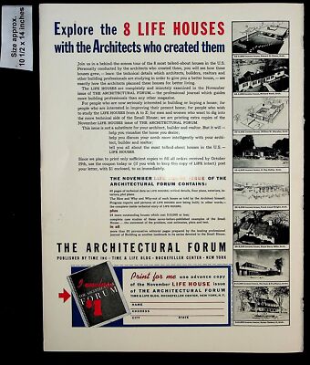1938 Architectural Forum Time Inc Magazine Life Houses Vintage Print Ad ...