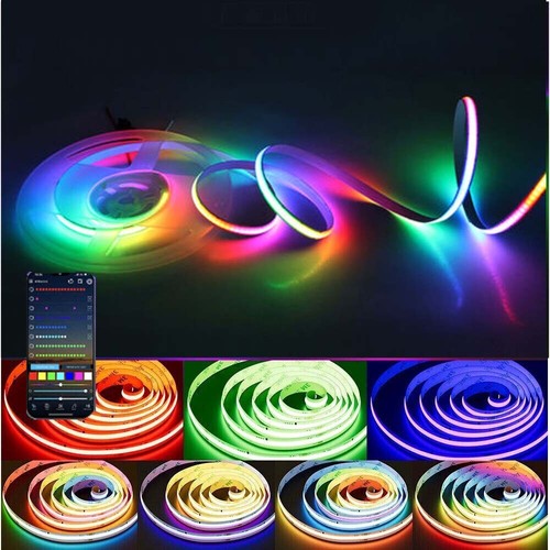 COB Addressable LED Strip WS2811 RGB IC Dream Pixel Color Flexible Tape ...
