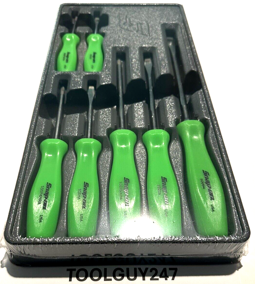 SNAP ON TOOLS USA SDDX70A G 7pc GREEN HARD HANDLE Grip Combo ...