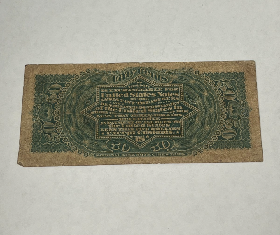 Act March 1863 United States 50 Cents Bill Fractional Currency Lincoln ...