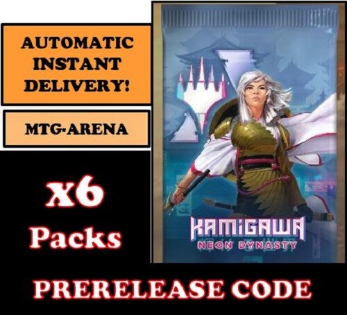 MAGIC MTG ARENA CODE CARD KAMIGAWA NEON DYNASTY 6 BOOSTERS PACK ...