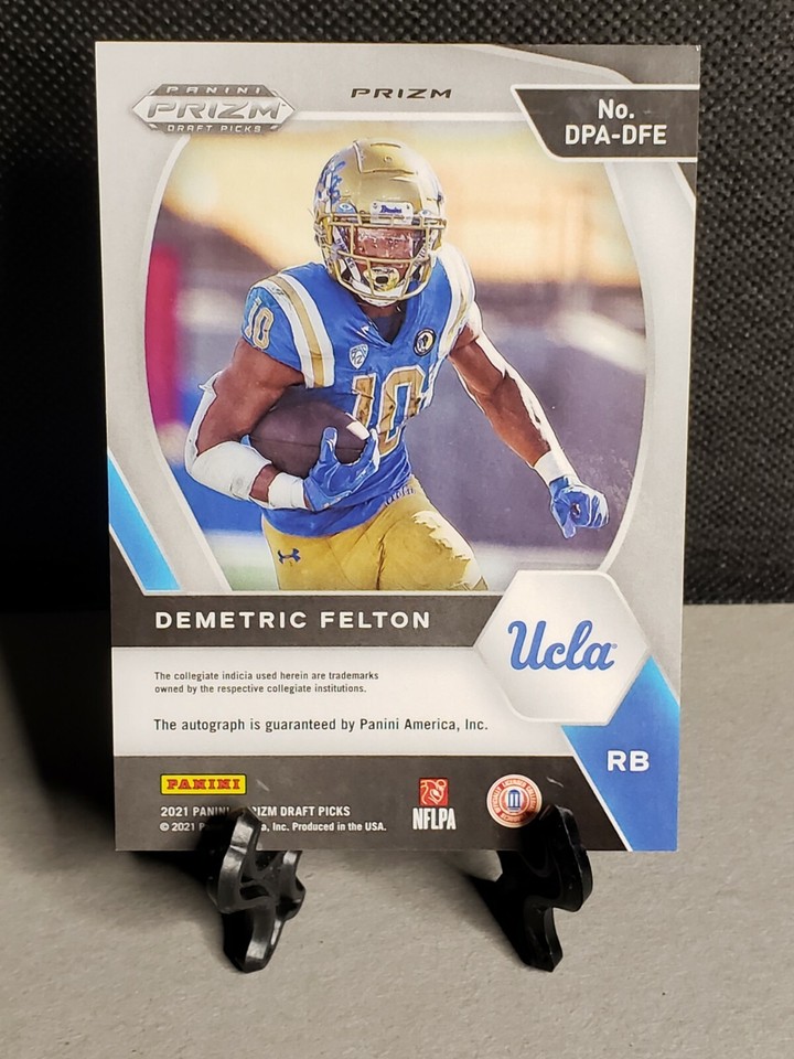Demetric Felton 2021 Prizm Draft Picks Green Prizm Rookie RC Auto ...