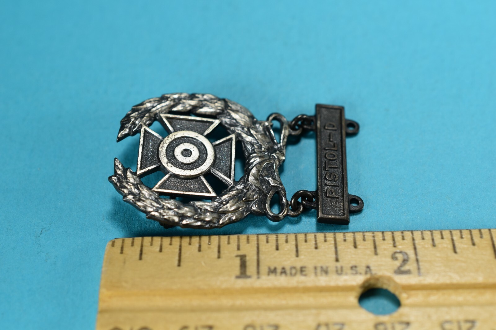 Vintage Sharpshooter Marksman Badge + Pistol-D Sterli… - Gem