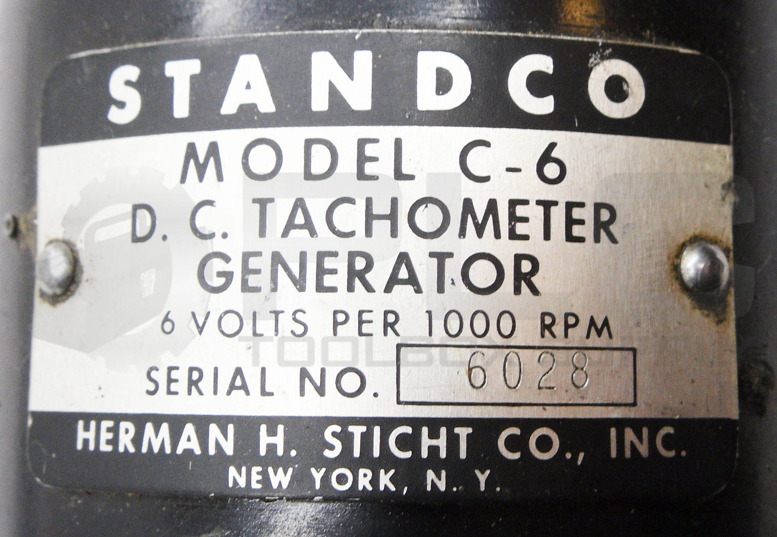STANDCO C-6 DC TACHOMETER GENERATOR 6V 1000RPM | eBay