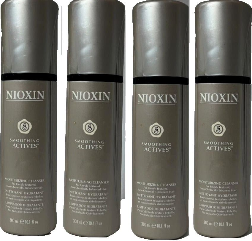 4 Nioxin Smoothing Actives Moisturizing Cleanser Unruly Hair 10.1 oz ea ...