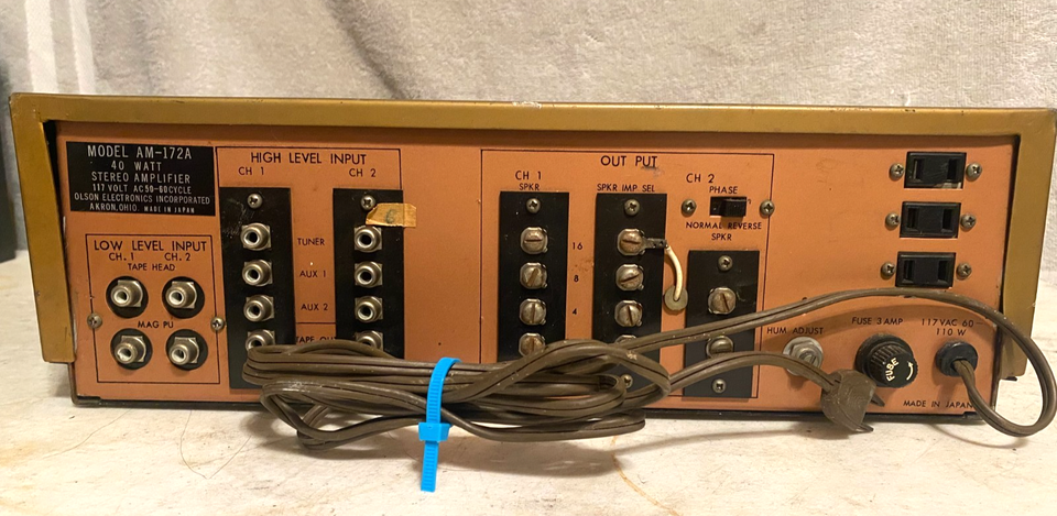 Vintage Olson Golden Classic 40 Tube Stereo Amplifier Tubes Light Up ...