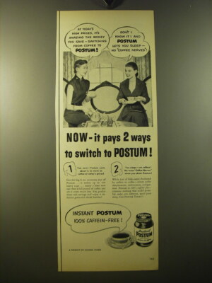1950 Instant Postum Ad - Now - it pays 2 ways to switch to postum | eBay