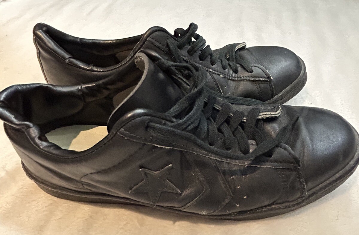 Converse Original All Black Leather Sneakers MADE IN … - Gem