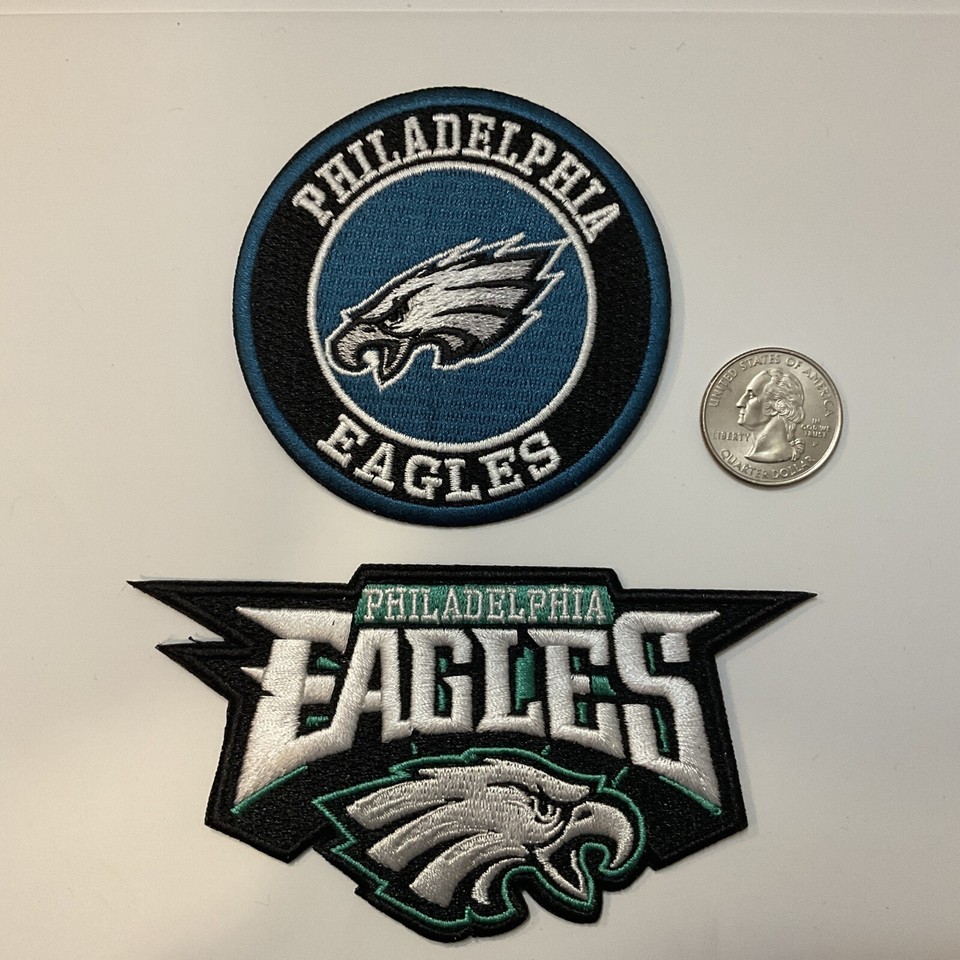 (2) Philadelphia Eagles embroidered iron on patches Patch Lot 3” & 4” X ...