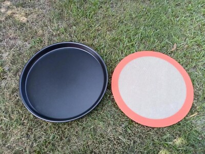 2x 1Set Round Bread Pan with Baking Screen Baking Mat Cake Pan Baking ...
